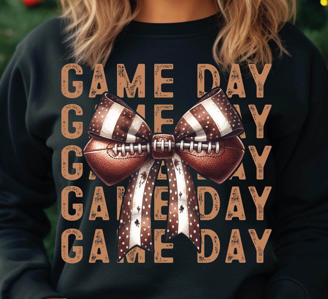 Game Day Football Bow 2026 DTF Transfer: Ready to Press - Etsy