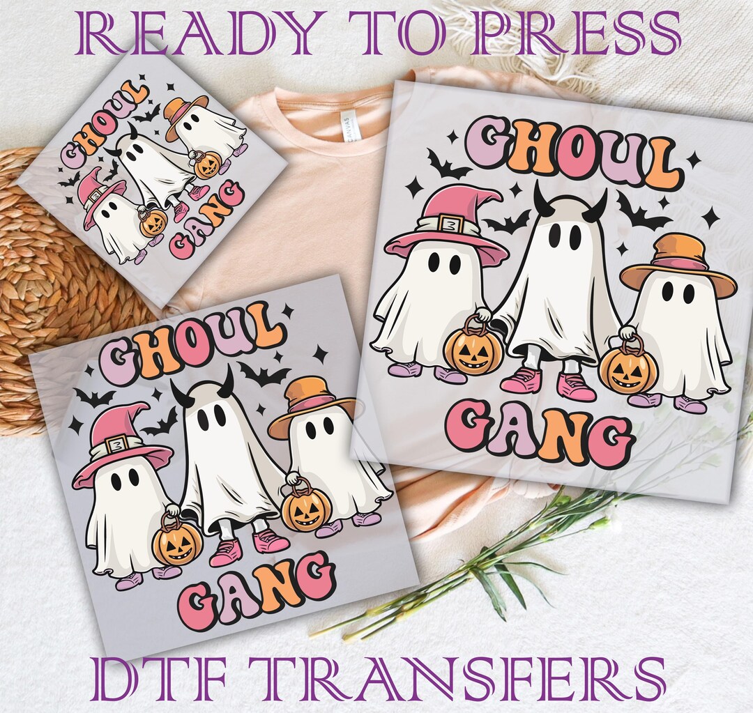 Retro Ghoul Gang Halloween DTF Transfer, Ready to Press - Etsy
