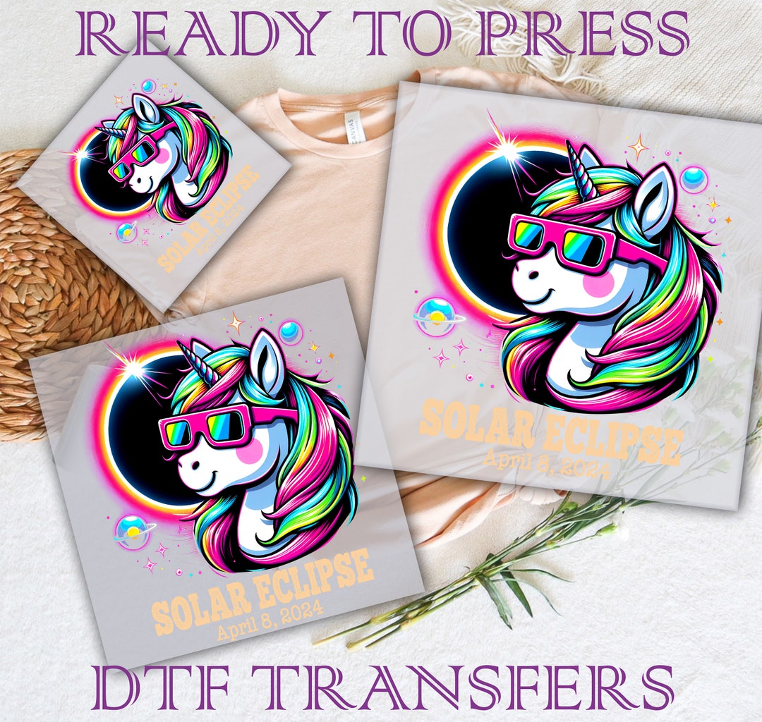Solar Eclipse 2024 Dtf Transfers, Ready to Press, DTF Prints Heat ...