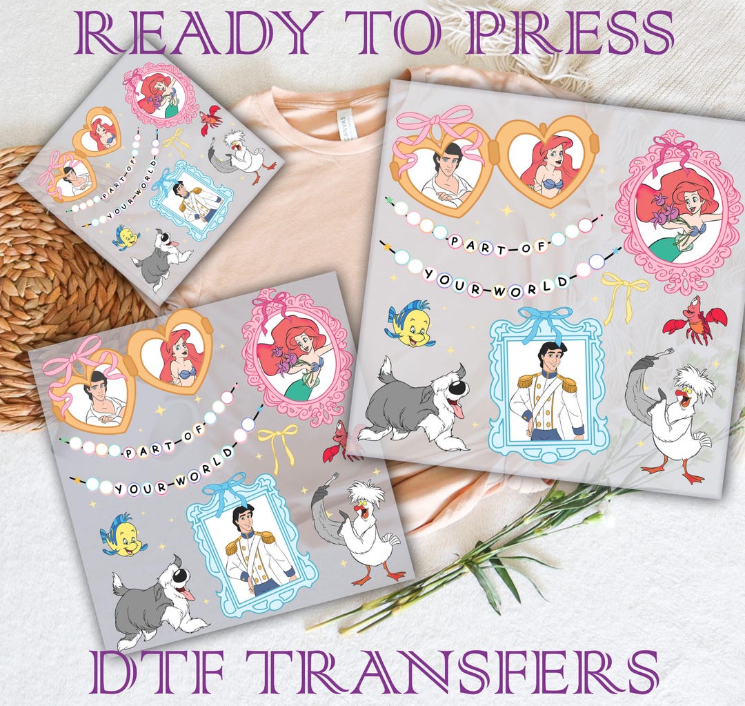 Disney Princess Frame Ariel Coquette Ready to Press, Disney Princess ...