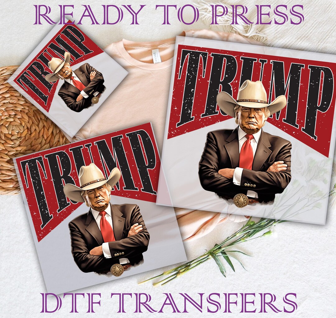 Donald Trump 2024 Dtf, Cowboy Trump Christmas DTF Transfer, Funny Trump ...