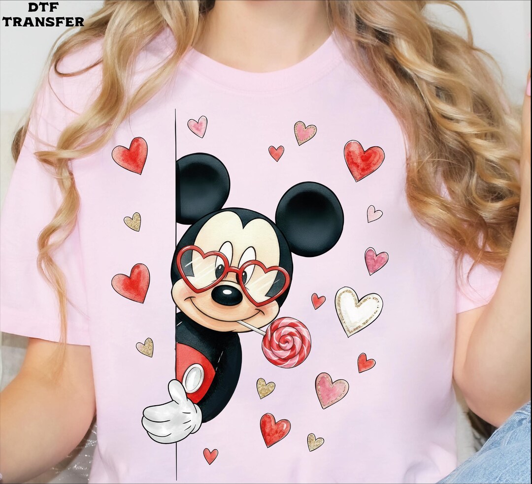 Disney Valentine Couple Ready to Press – Love Cartoon Design Dtf ...