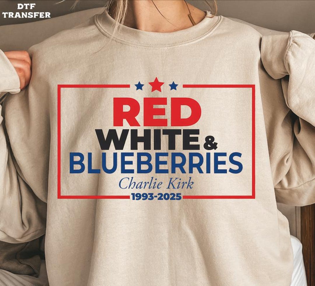 Preppy Red White & Blueberries Ready to Press - Charlie Kirk Dtf ...
