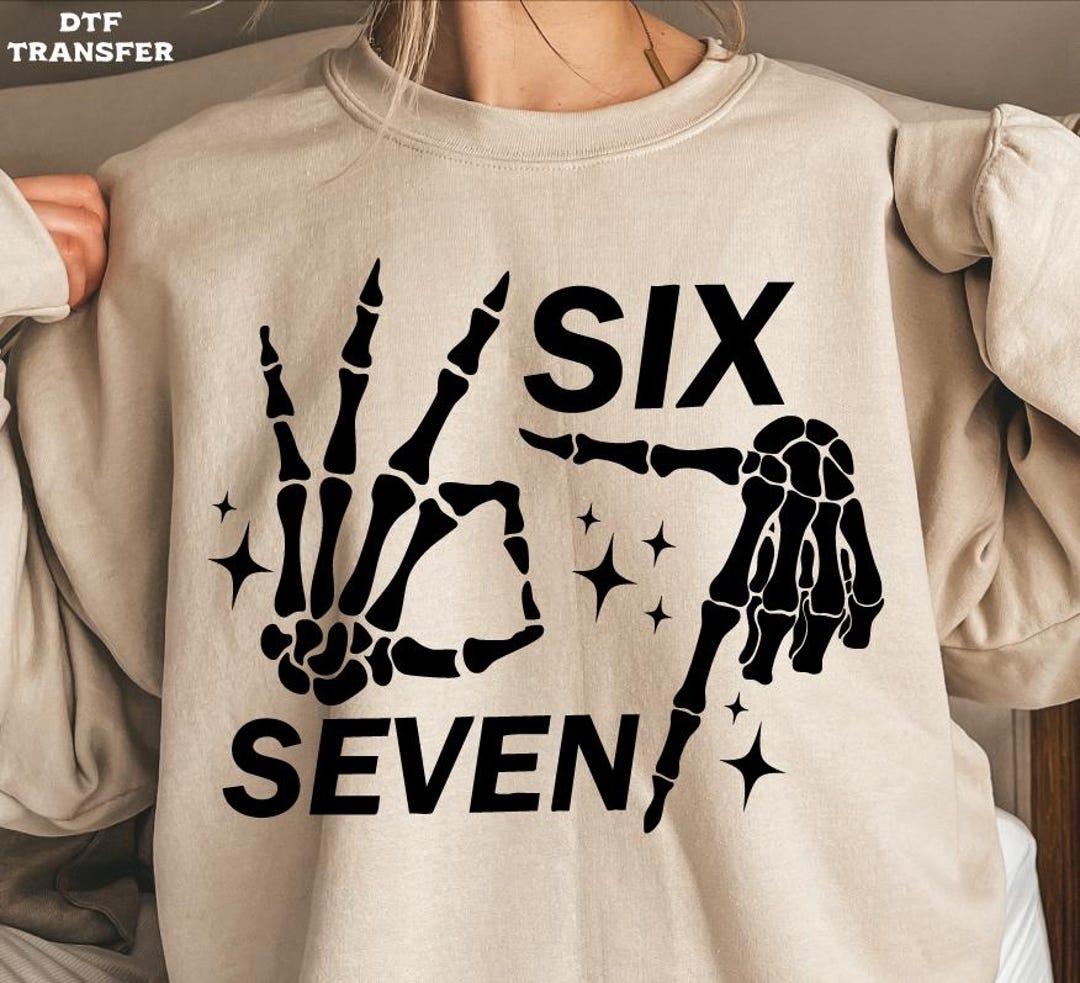 Skeleton Hands Six Seven DTF Transfers: 67 Ready to Press - Etsy