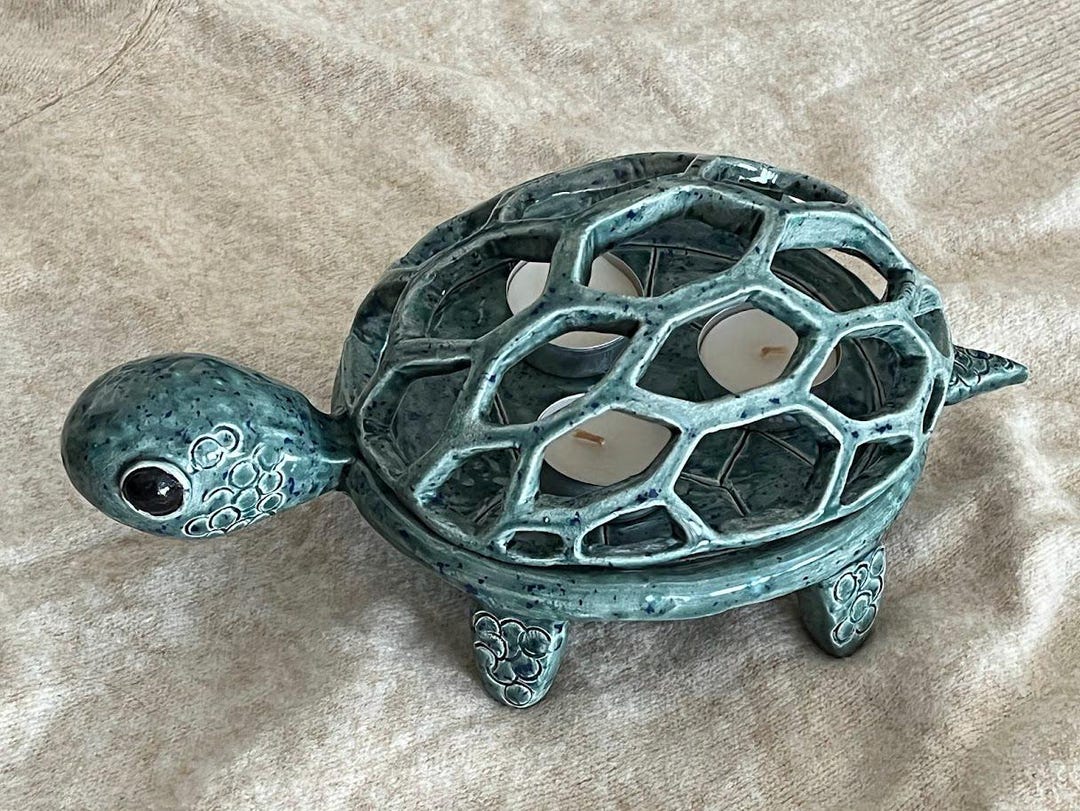 Handcrafted Ceramic Turtle Box With Lid - Unique Jewelry Holder ...