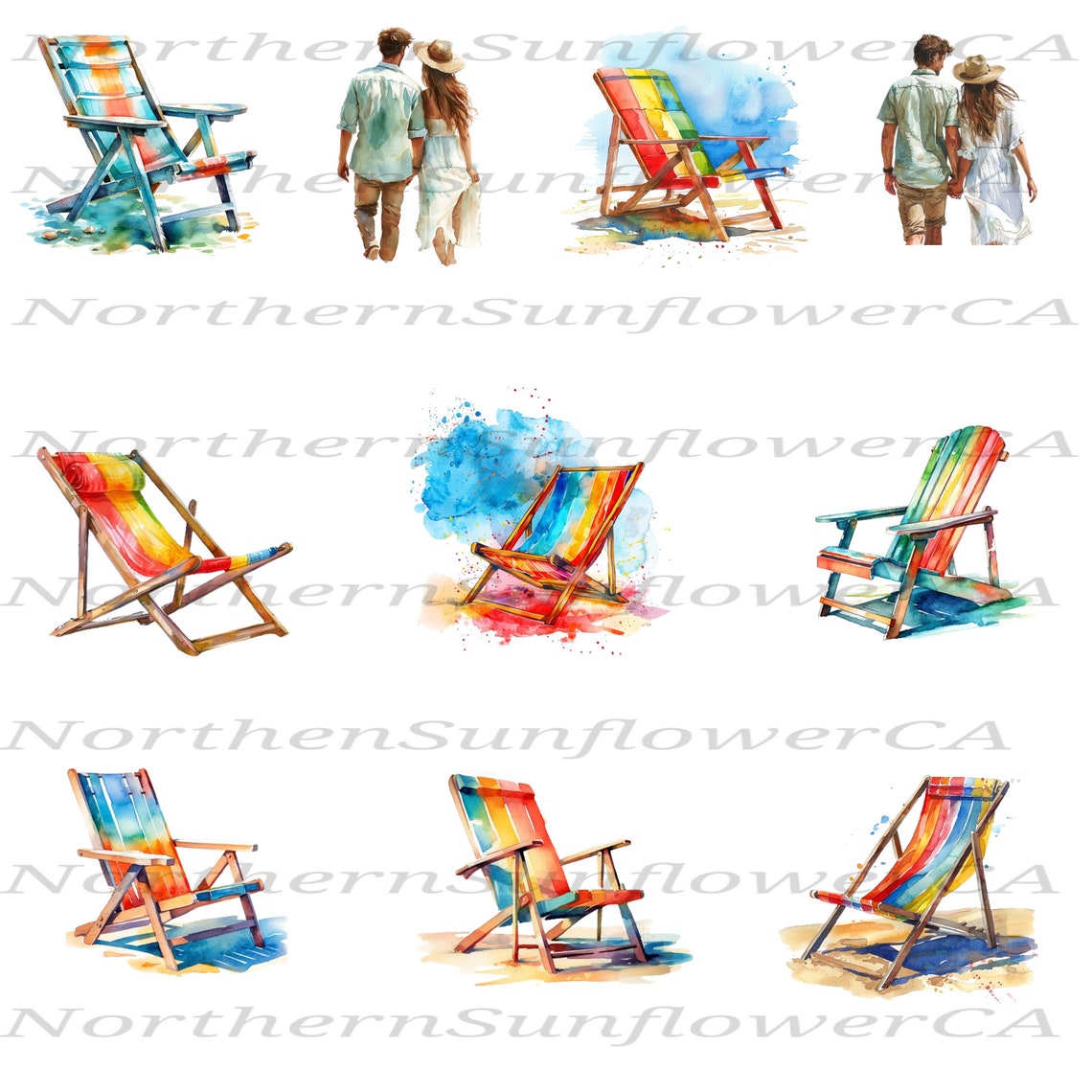 80 Beach Days Png Clipart Bundle for Crafts, 300 Dpi Image Scrapbooking ...