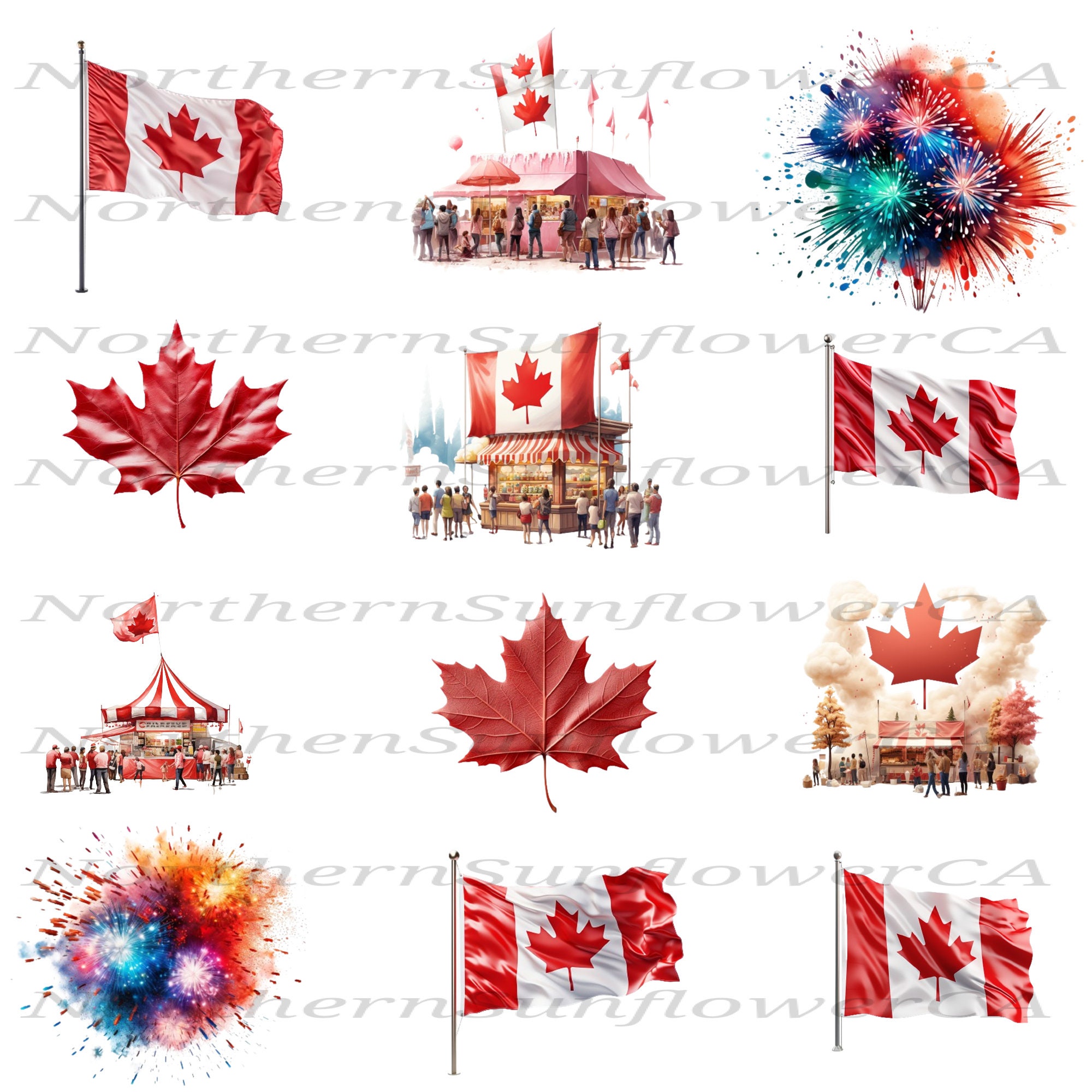 Canada Day Celebrations, Clipart, T-shirt, Flag, Hat, Stickers, Posters ...