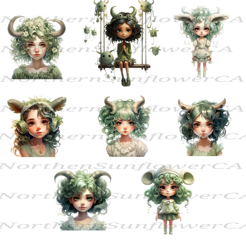 Goat Girl Clipart, PNG Graphics (digital Download, Commercial Use) - Etsy