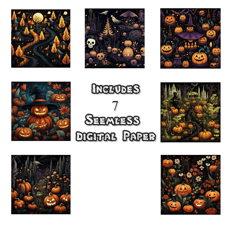 Halloween Fun Clipart and Digital Paper Bundle 83 Pngs Transparent ...