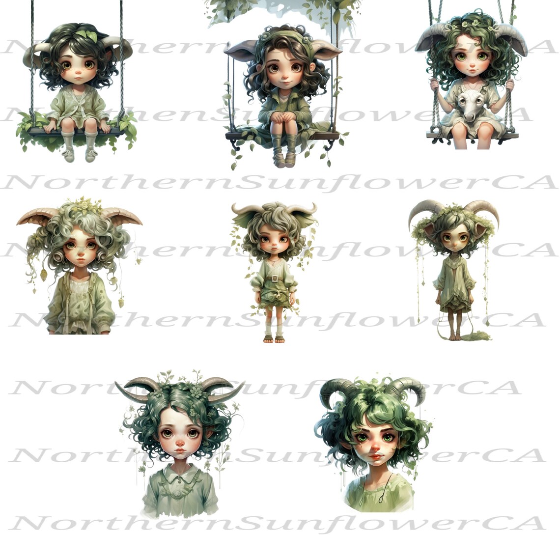 Goat Girl Clipart, PNG Graphics (digital Download, Commercial Use) - Etsy