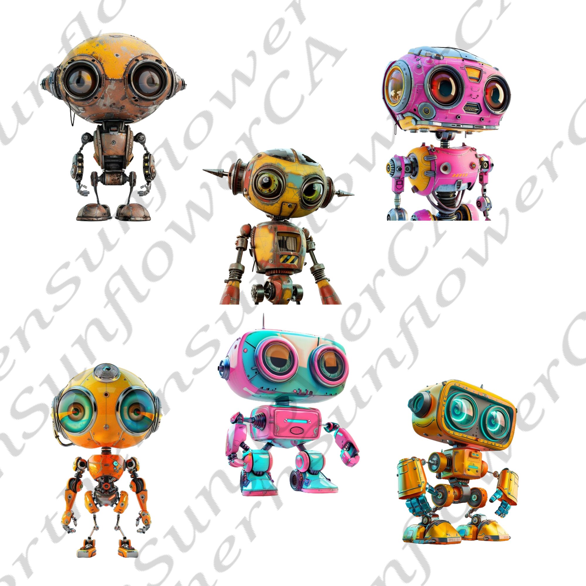 Robot Clipart Bundle, PNG Images, Commercial Use (digital Download) - Etsy