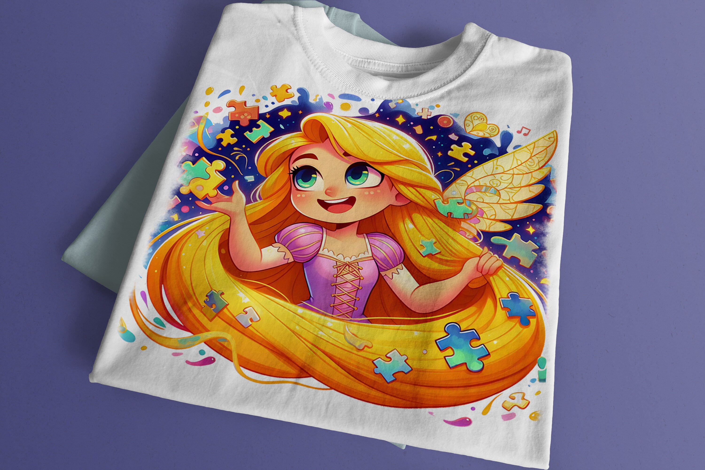 Autism Princess Designs, PNG Digital Templates, Autism Day, Puzzle ...