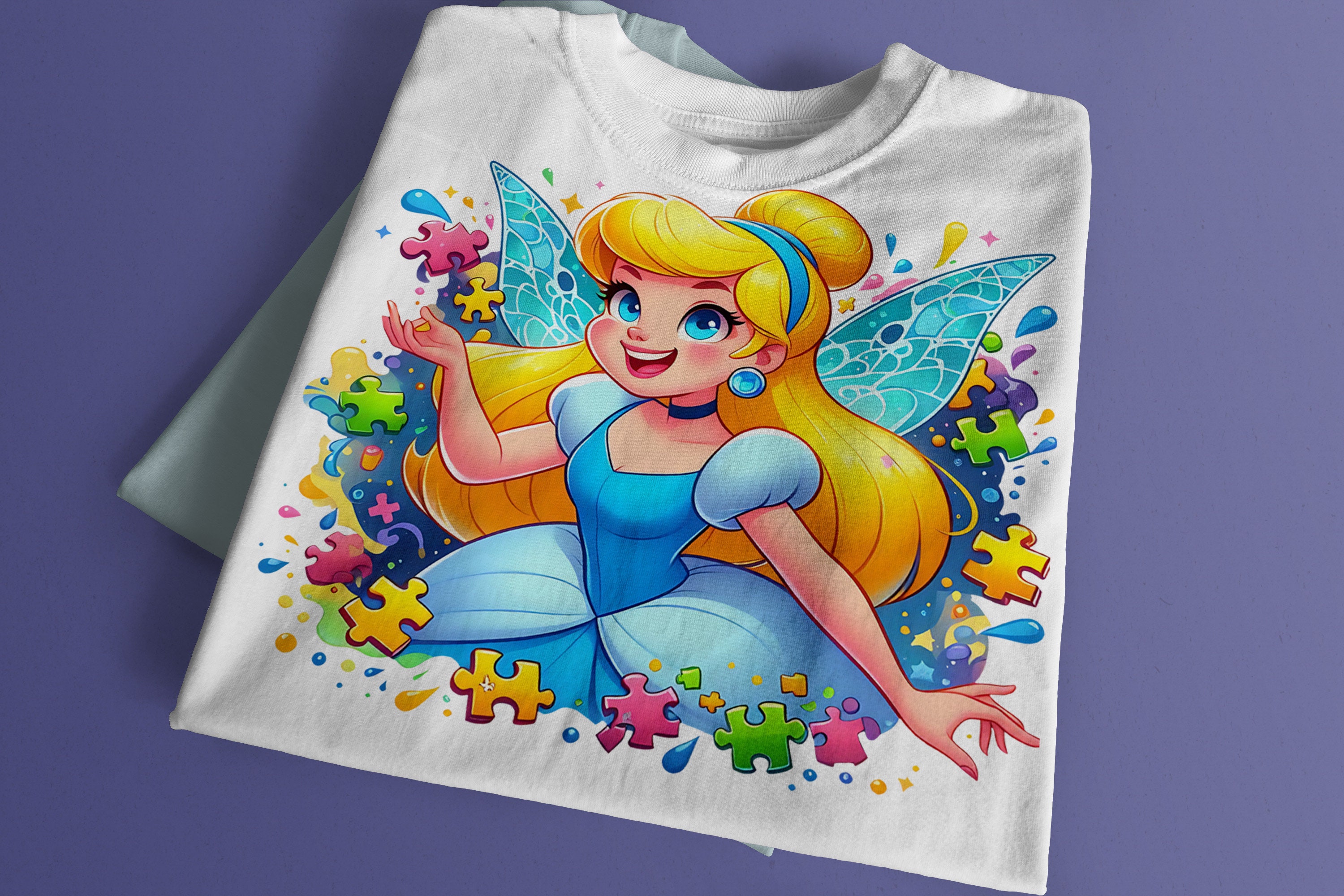 Autism Princess Designs, PNG Digital Templates, Autism Day, Puzzle ...