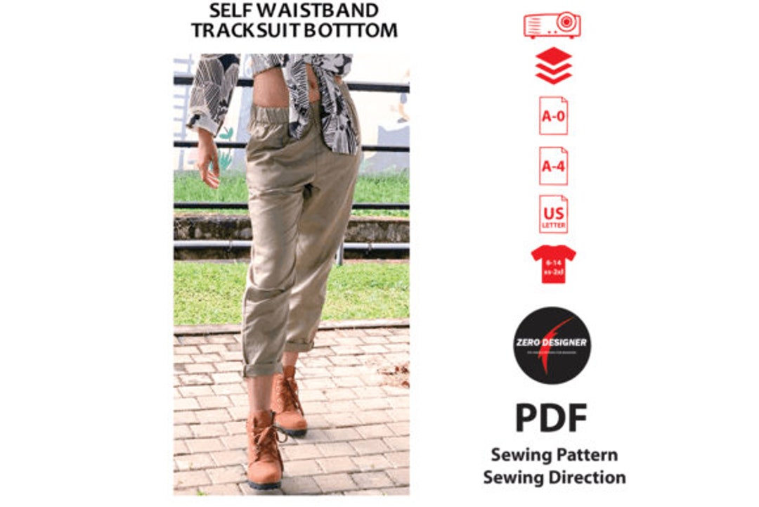 Tracksuit Bottom PDF Sewing Pattern, Tracksuit Bottom PDF, DIY Trouser ...
