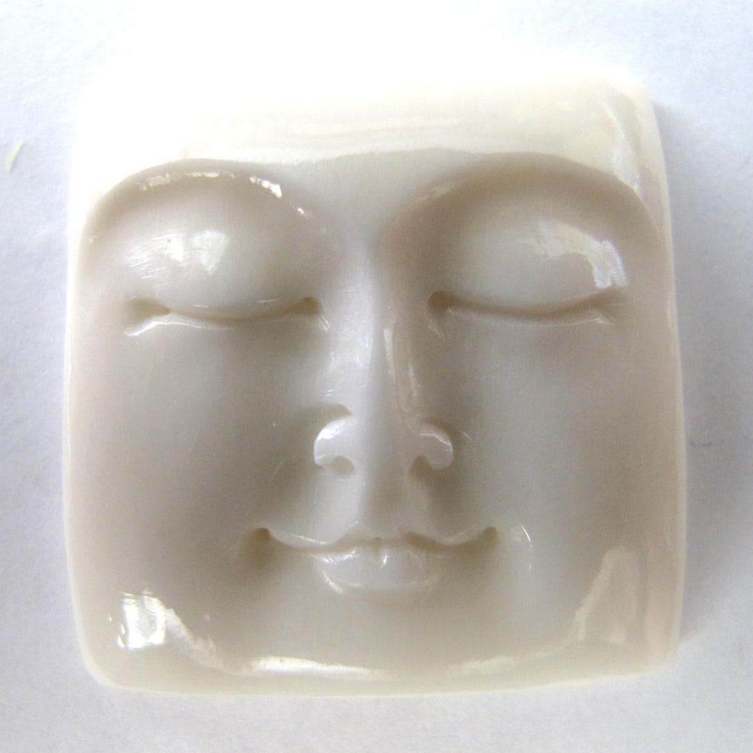 MS Square Carved Cow Bone Face 4 Sizes Closed Eyes "sharp" Corners Flat ...