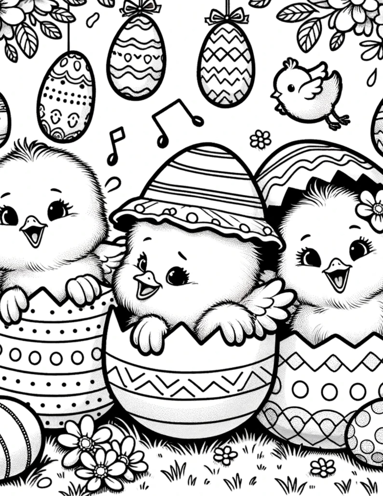 Easter Coloring Pages for Kids - Spring Bunny,eggs,printable Activity ...