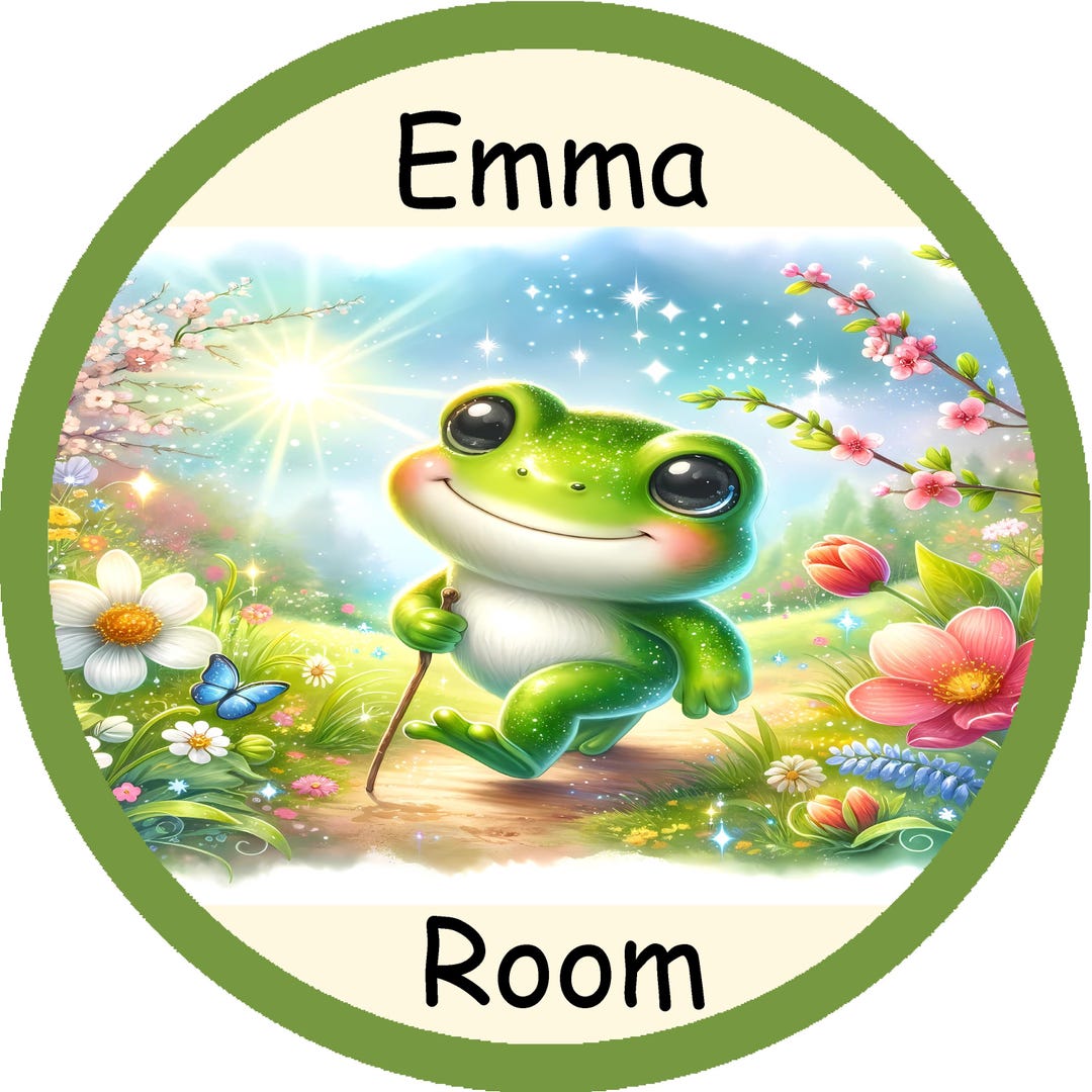 Frogs Nursery Name Sign, Personalized Aluminum Name Sign, Watercolor ...