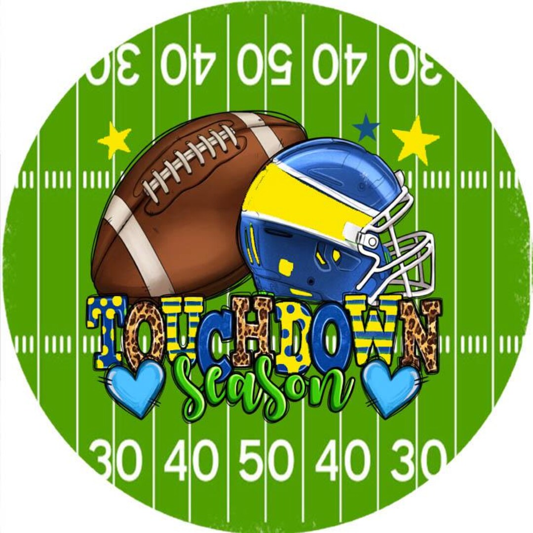 Hello Football Season Helmet Wreath Sign | Round Wreath Sign | Metal ...