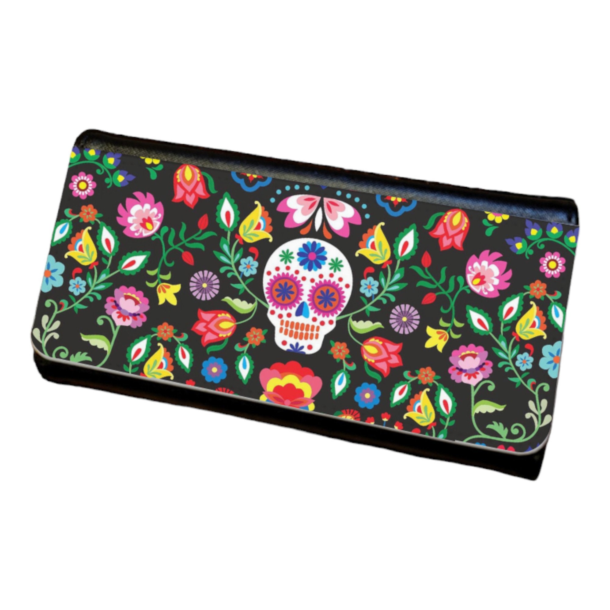 Sugar Skull Calavera Skull Design Tri Fold Womens Wallet - Etsy