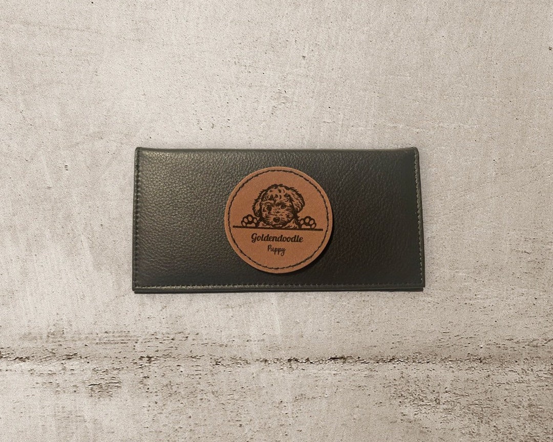 Laser Engraved Goldendoodle Puppy Leather Checkbook Cover - Etsy