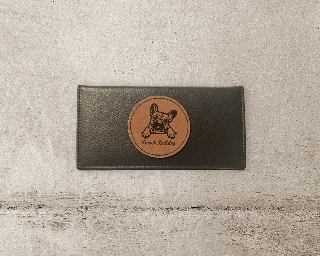 Laser Engraved French Bulldog Leather Checkbook Cover - Etsy