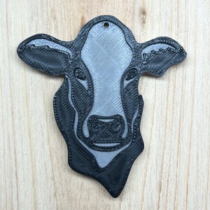 Cow Head Keychain | 3D Printed Farm Animal Keyring | Rustic Cow Lover ...