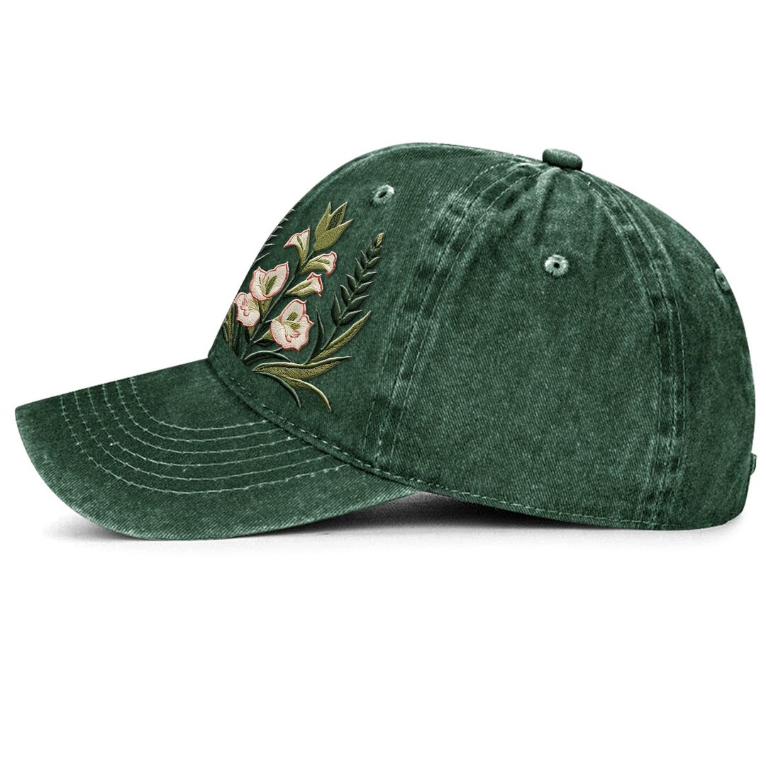 Gladiola Embroidered Hat | Gladiola Baseball Hat | Floral Embroidered ...