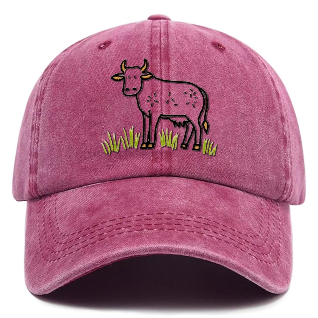 Cow Embroidered Hat | Cow Baseball Hat | Cow Embroidered Gift | Vintage ...