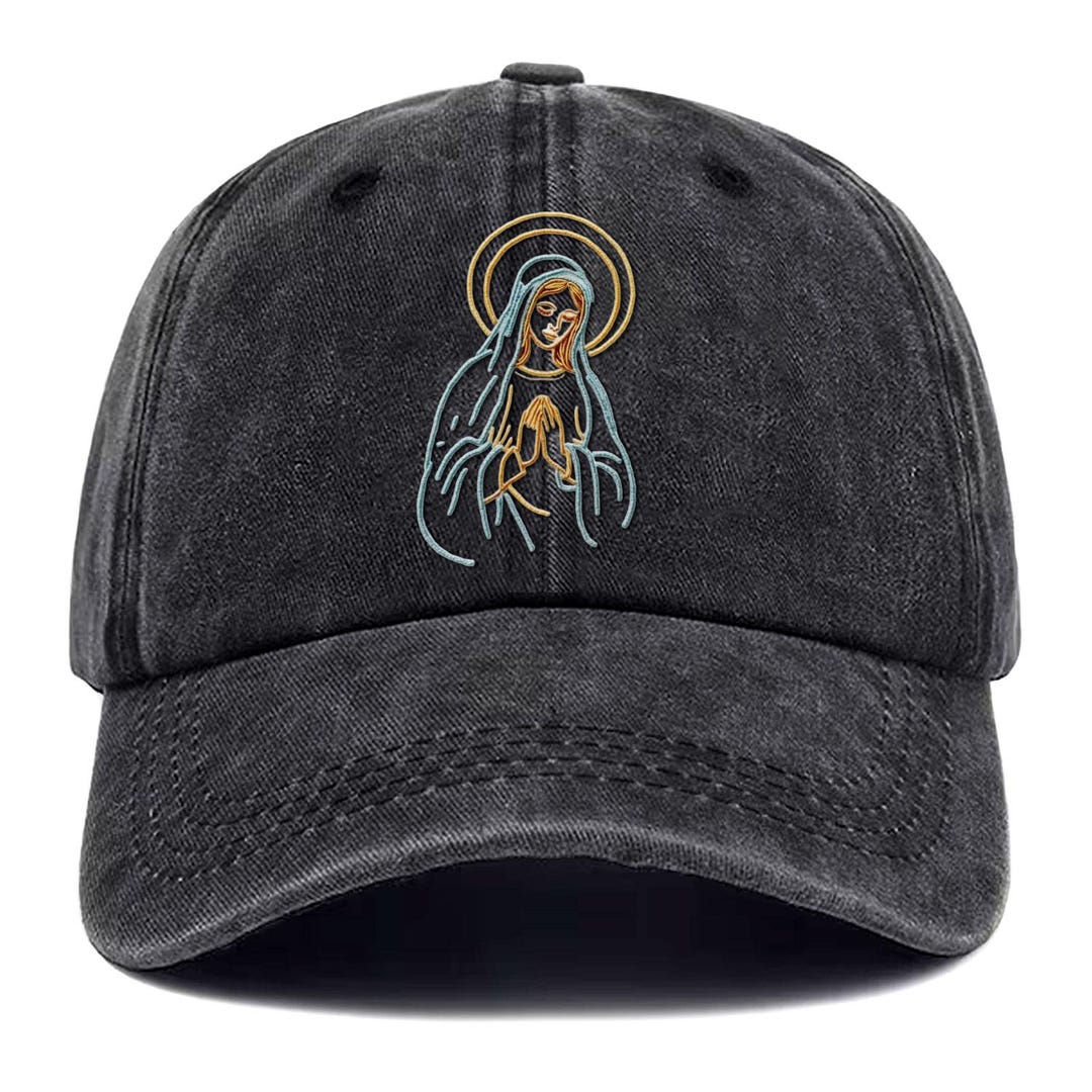 Virgin Mary Embroidered Baseball Hat | Washed Cotton Twill Cap - Etsy