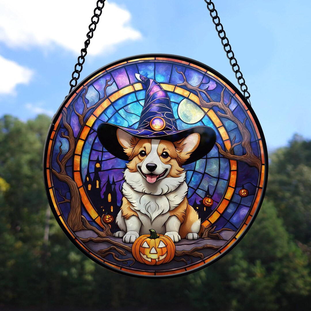 Dog Pembroke Welsh Corgi Suncatcher, Halloween Suncatcher, Disguise ...