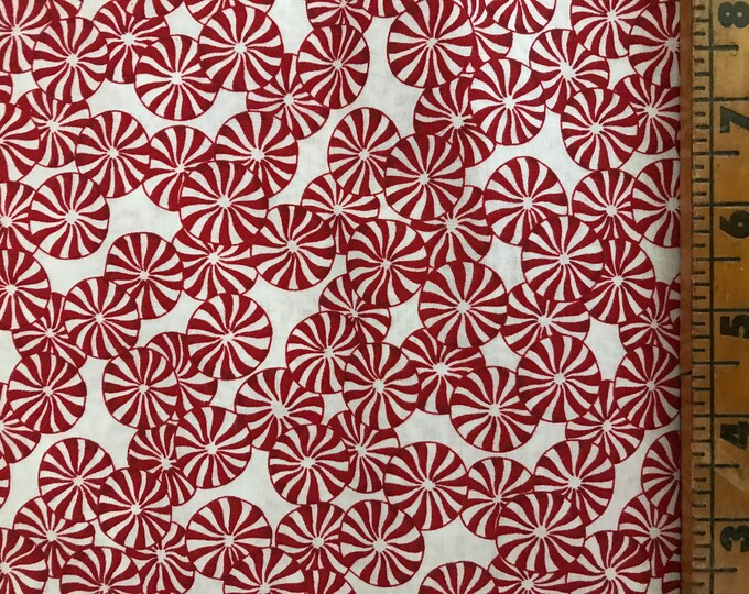 Red Peppermint Candy Cotton Print Fabric Primitive Raggedy Ann ...
