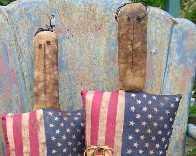 Primitive Patriotic Flag Doll Pattern Flag Doll Makedo Pattern Two in ...