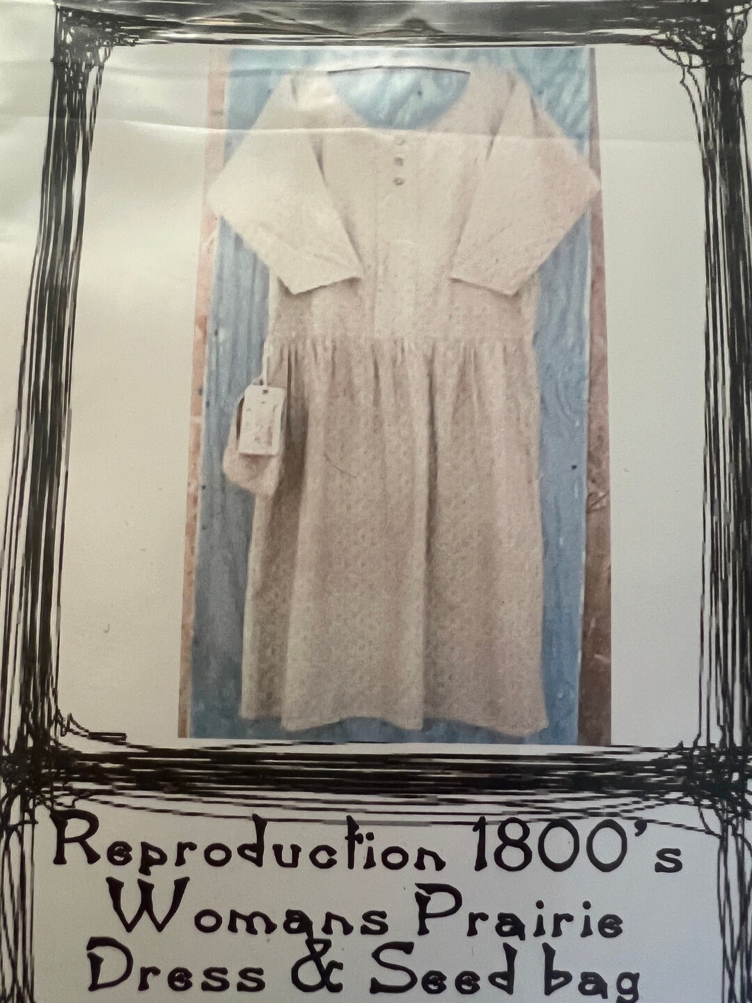1800s Reproduction Primitive Prairie Dress Pattern Feedsack Pattern ...