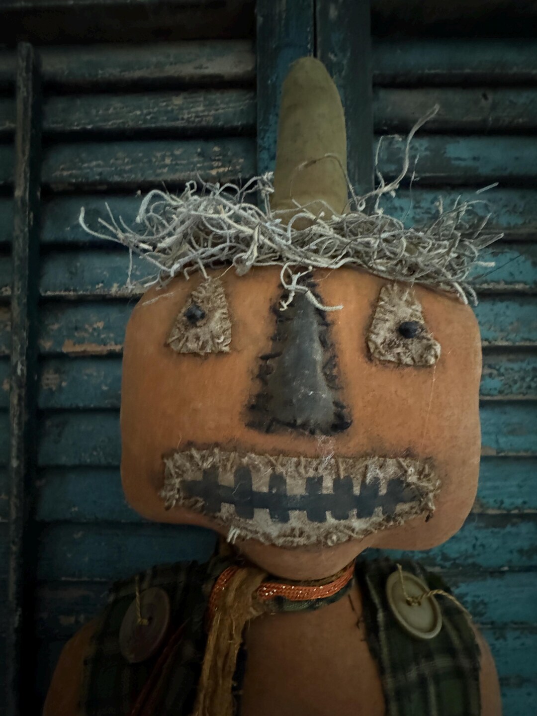 OOAK Extreme Primitive Vintage Style Jack-o-lantern Doll Pumpkin Face ...