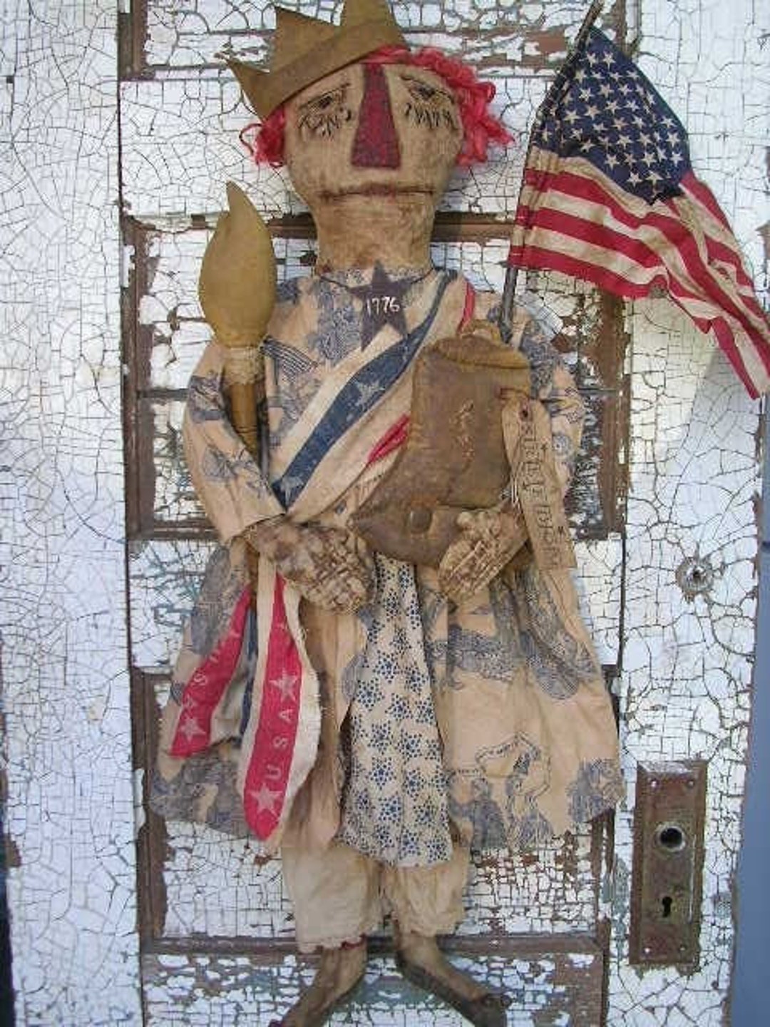 PATTERN Primitive Patriotic Doll Lady Liberty Raggedy Ann Doll ...