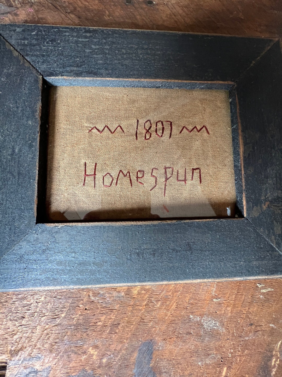 OOAK Primitive Homespun Stitchery Handmade Primitive Framed Stitchery ...