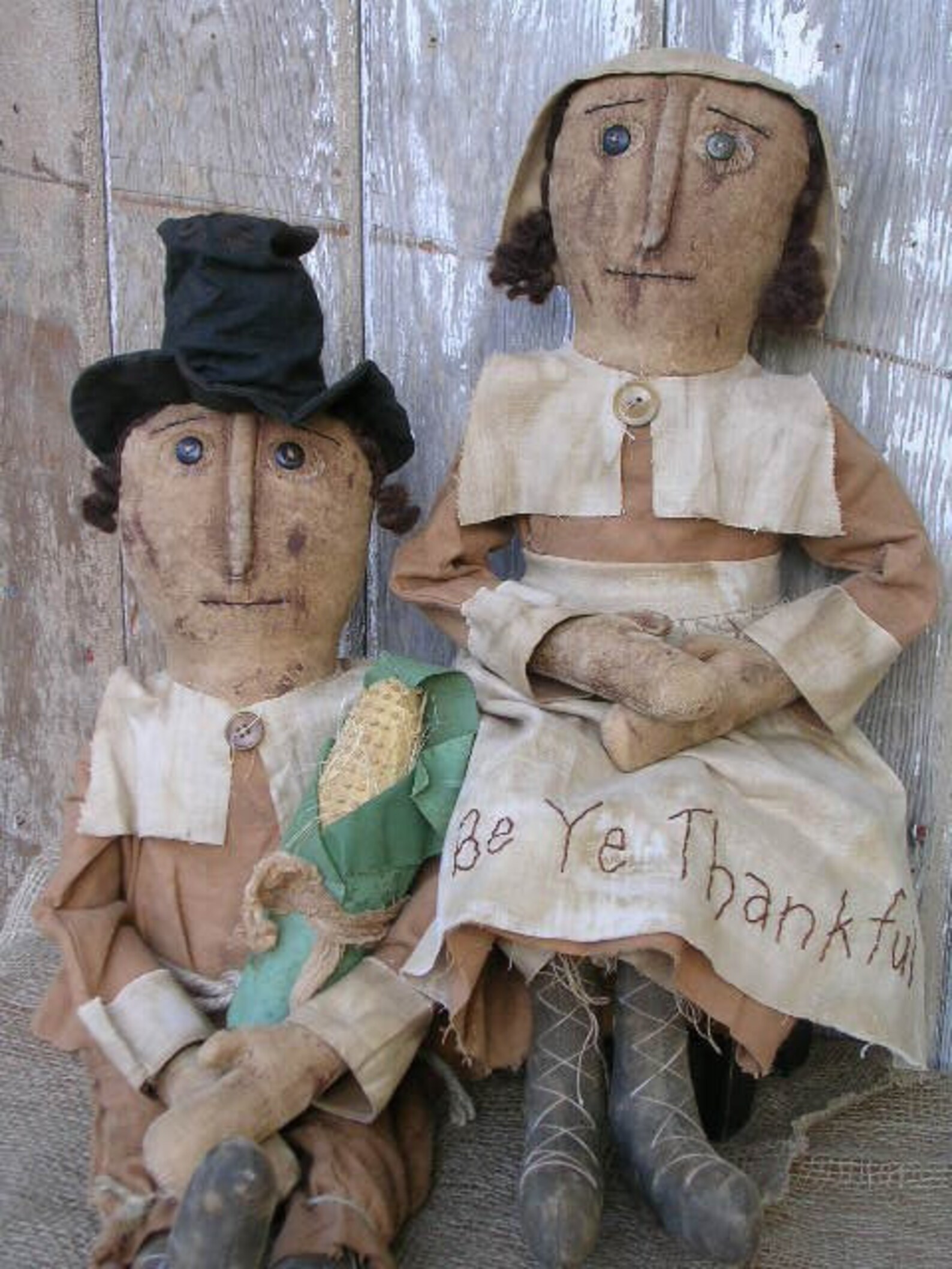 Primitive Pilgrim Dolls PATTERN/ Two Dolls in One /SPPO Be Ye - Etsy