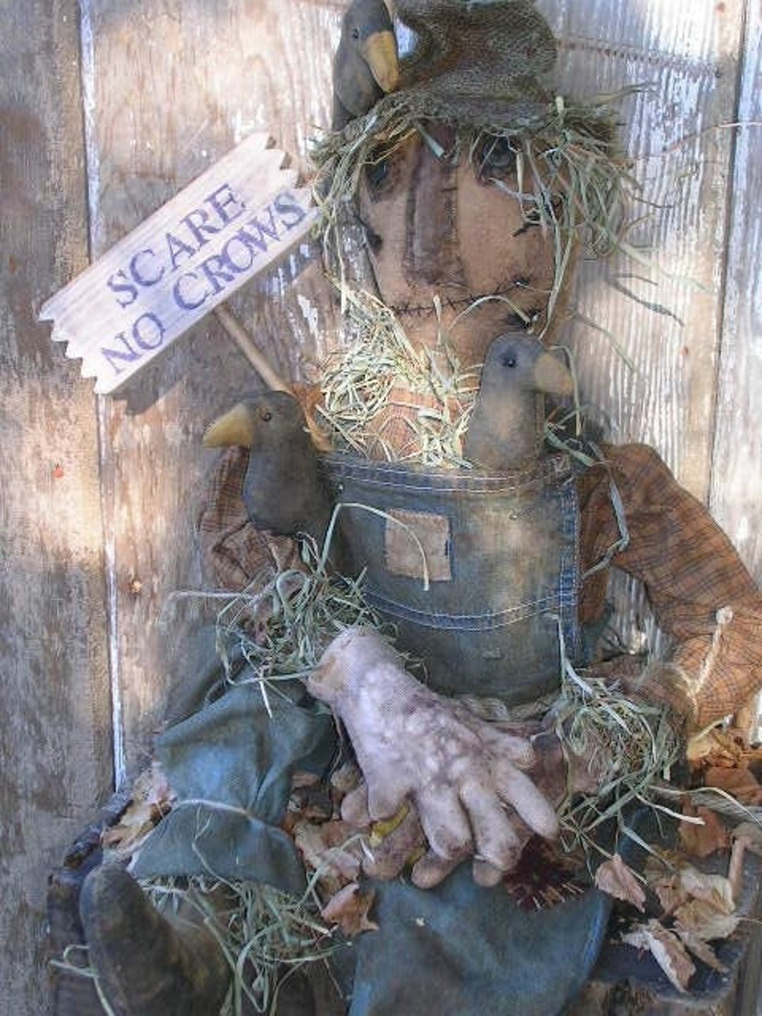 Primitive Scarecrow Doll Pattern Crows Doll Pattern Harvest Scarecrow ...