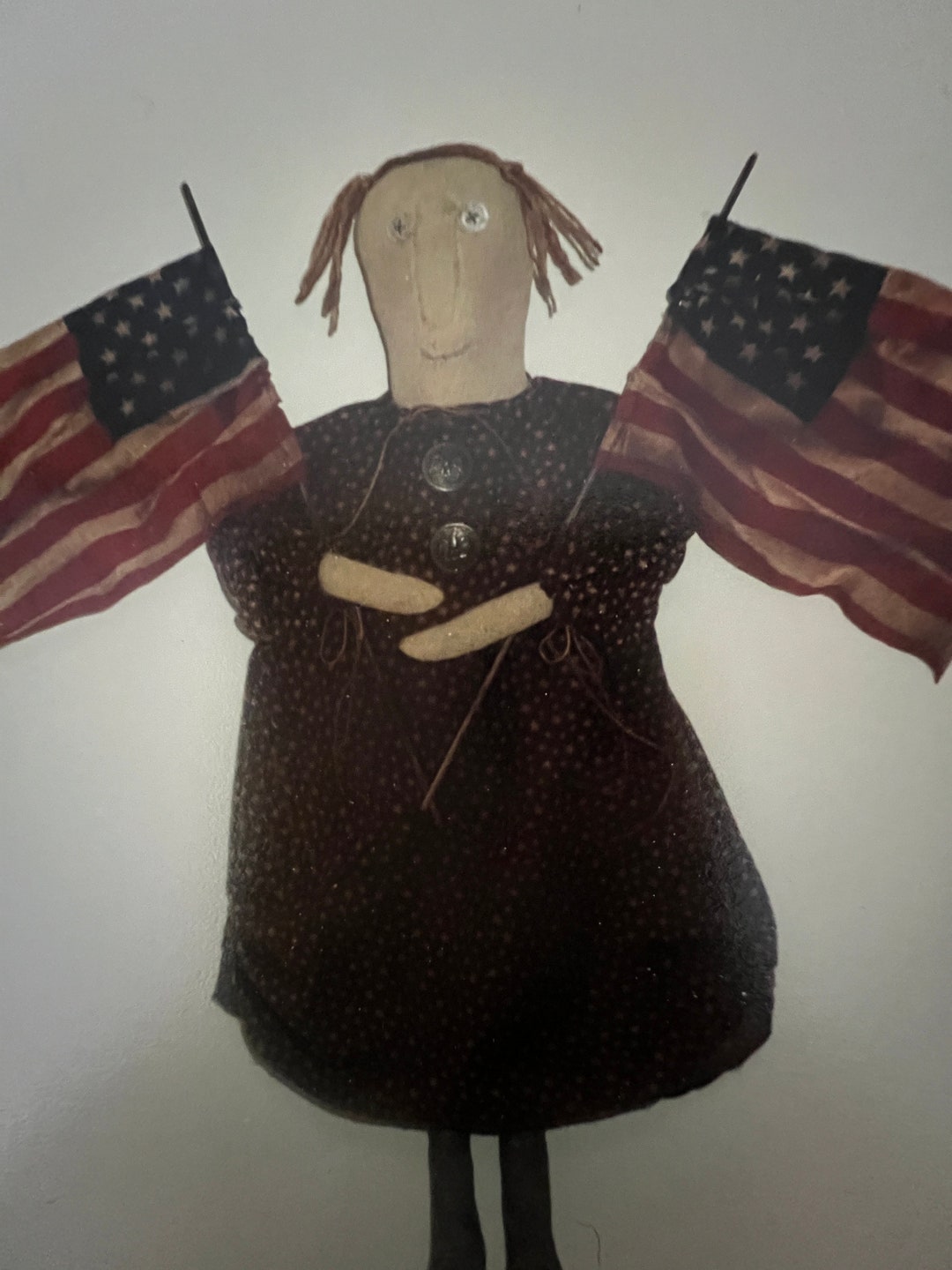 Vintage Primitive Flag Doll Pattern Primitive Flag Pattern Americana ...
