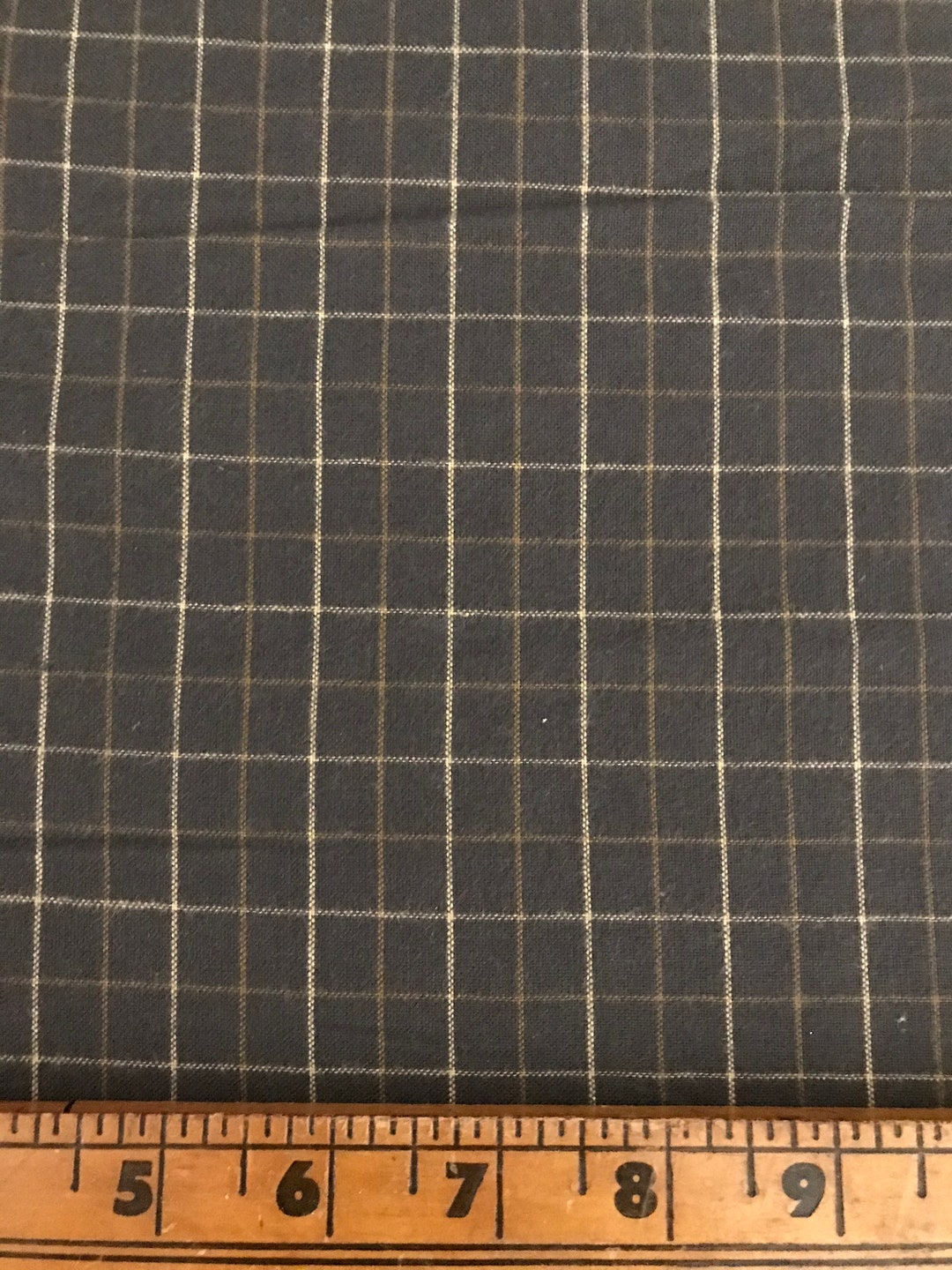 Wonderful Primitive Gray Multi Window Pane Plaid Homespun Flannel ...