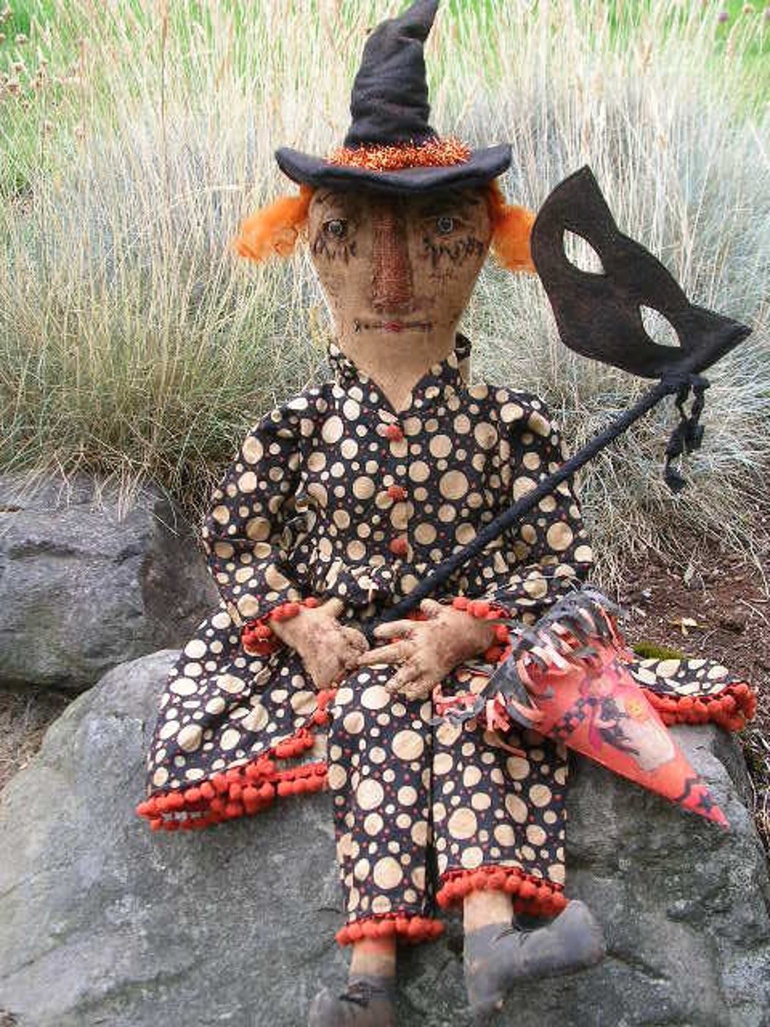 PATTERN Vintage Style Primitive Witch Doll Halloween Witch Doll Pattern ...