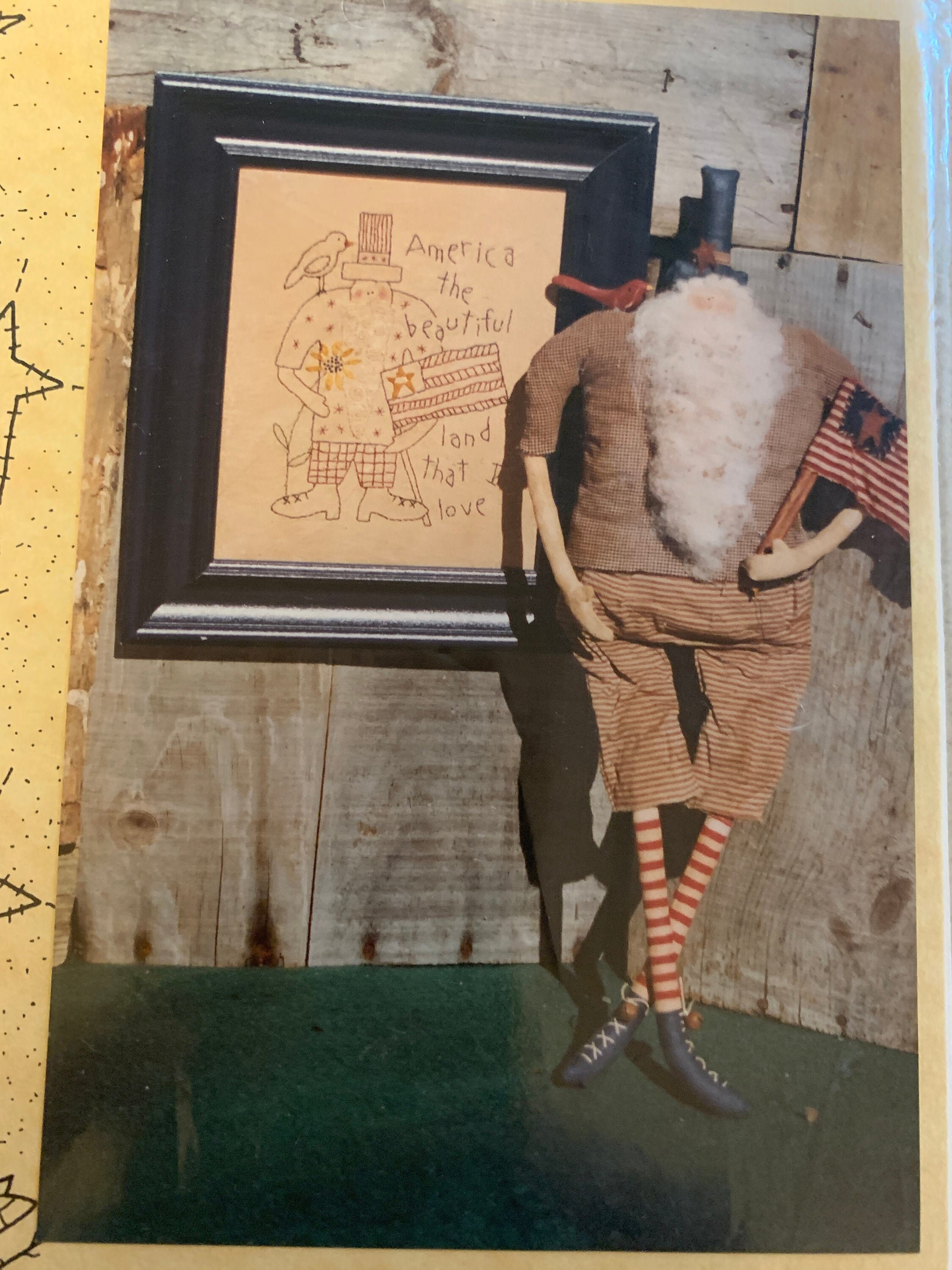 Primitive Uncle Sam Doll Pattern Americana Stitchery Pattern Patriotic ...