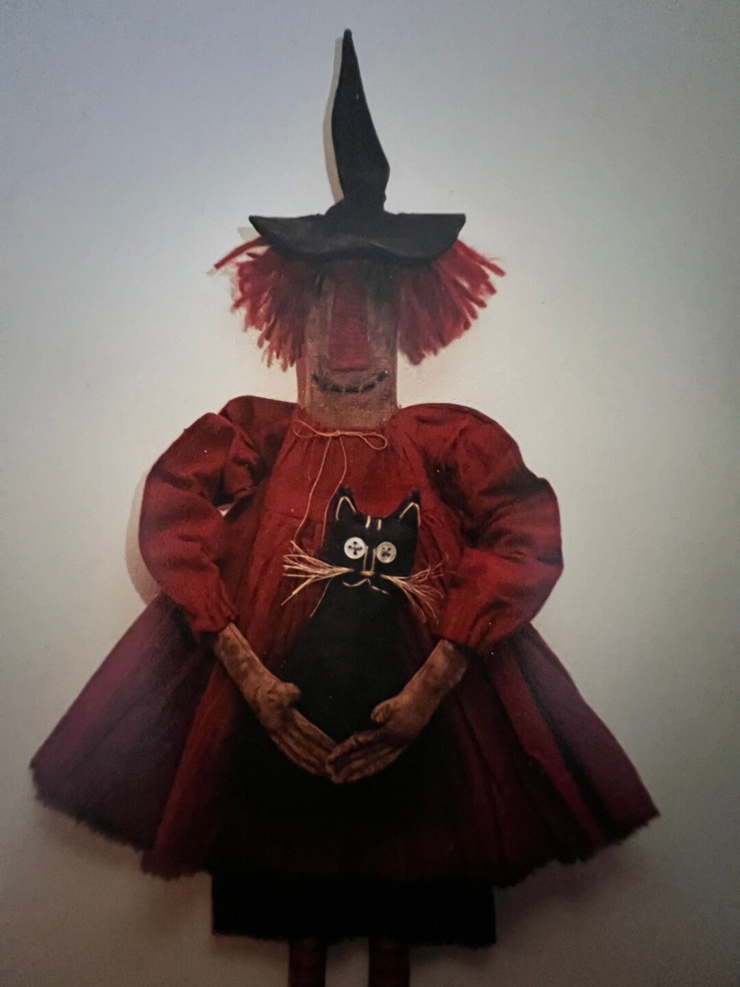 Vintage Primitive Witch Doll Pattern Primitive Cat Doll Pattern ...