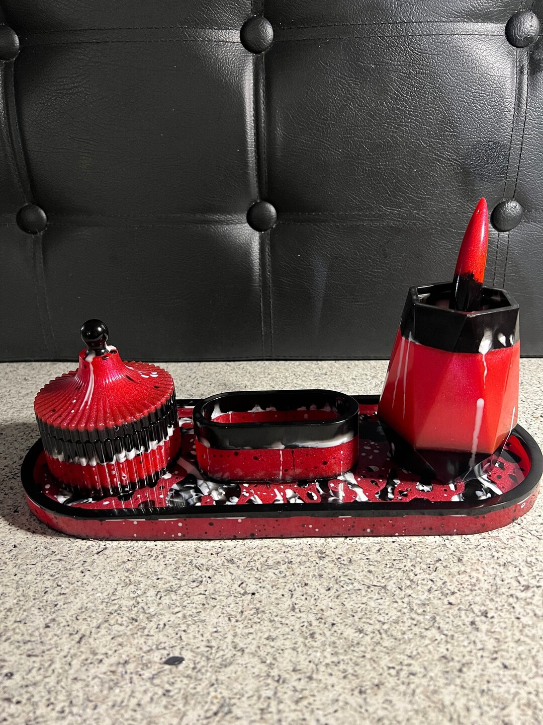 Red and Black Desk Set - Etsy