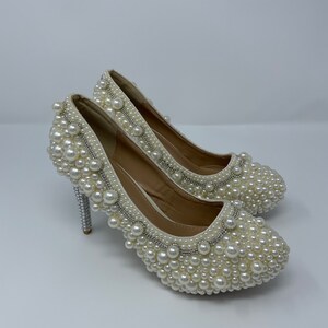 Custom Pearl and Crystal Heels - Etsy