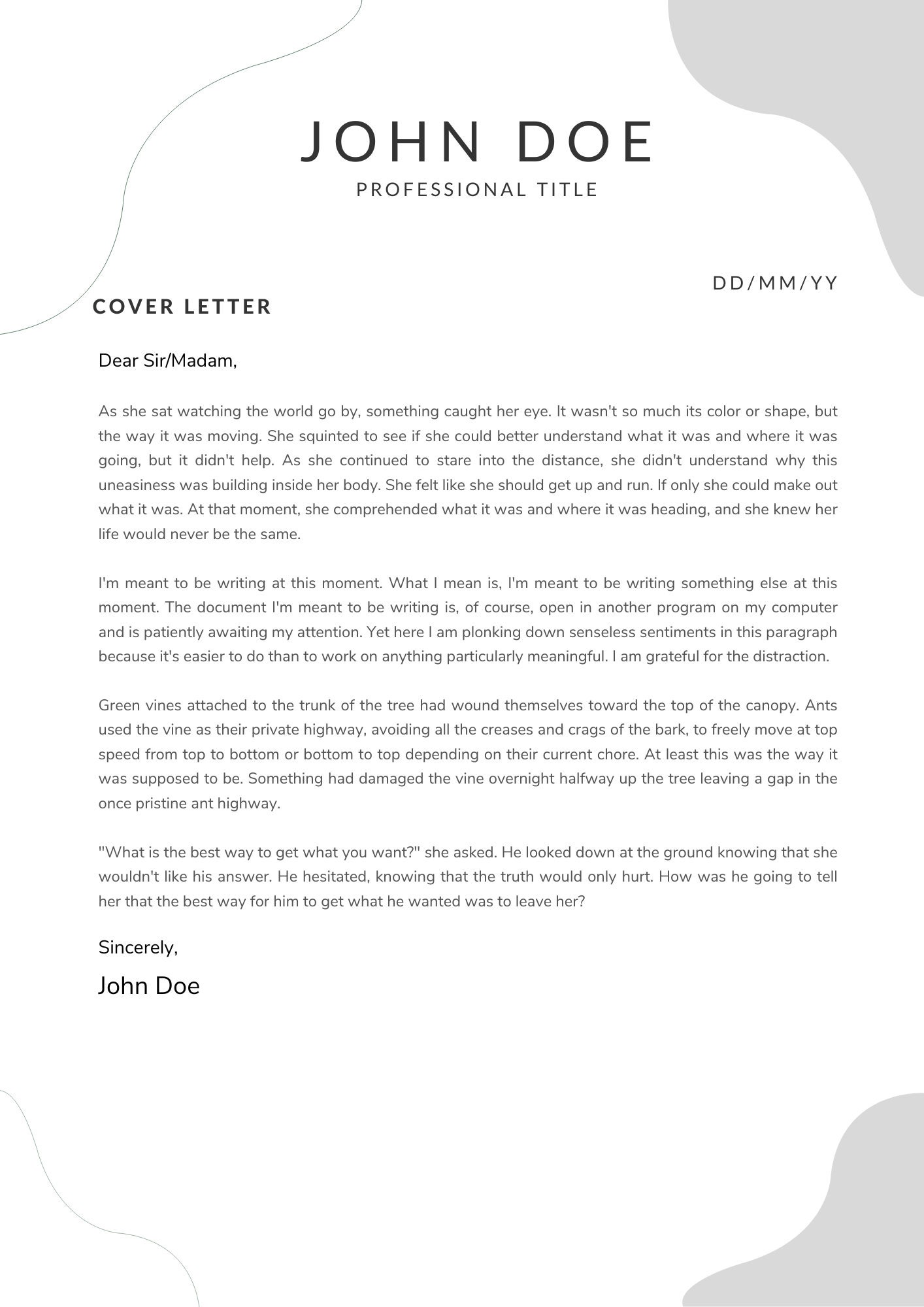 Minimalistic CV and Cover Letter - Etsy