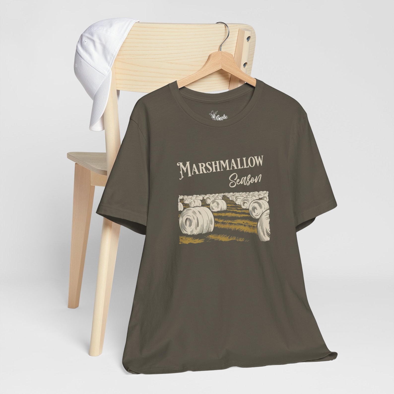 Marshmallow Season T-shirt, Whimsical Hay Bales Design, Funny Farm ...