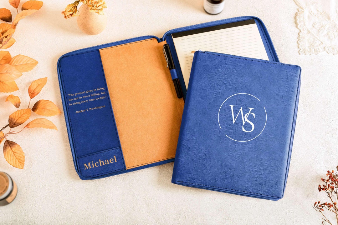 Personalized Leather Portfolio, Handmade Portfolio Gift, Portfolio With ...