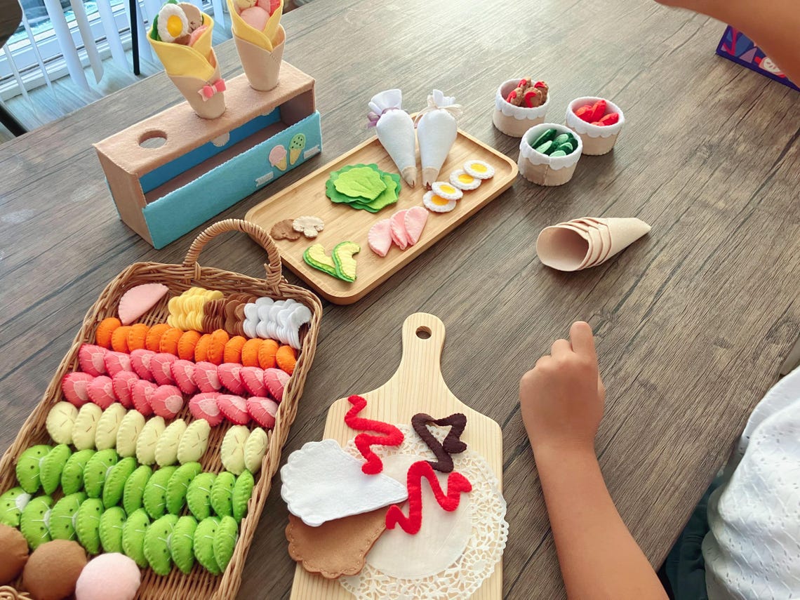 Felt Crepe Play Food Set | Pretend Play | Gift Idea | Kid’s Gift | Soft ...