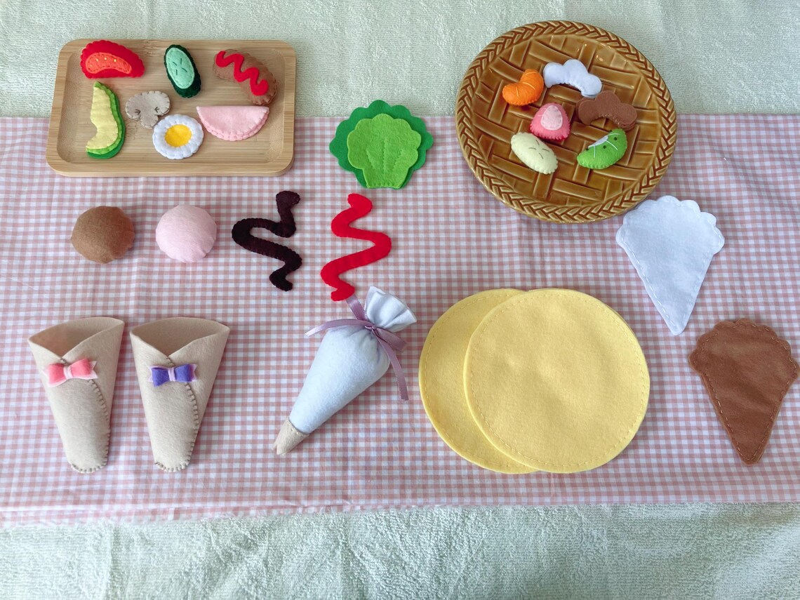 Felt Crepe Play Food Set | Pretend Play | Gift Idea | Kid’s Gift | Soft ...